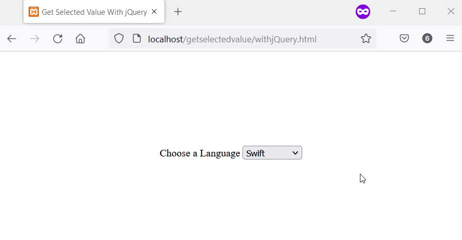 Obtenga el valor seleccionado de la lista desplegable con JavaScript y jQuery | Delft Stack